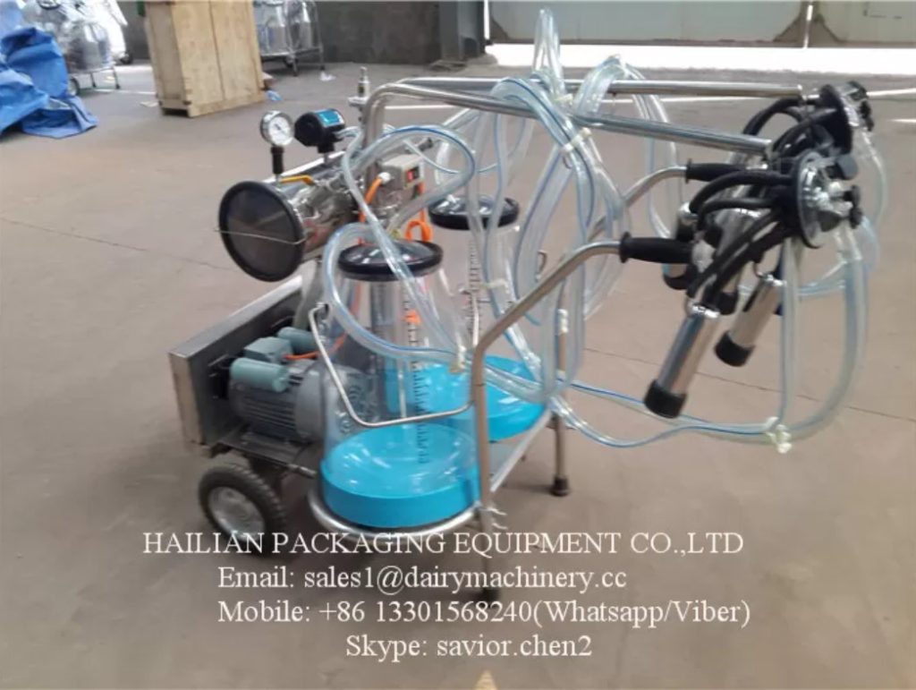 Delaval Mobile Milking Machine With Measuring Buckets For Dairy Cow ...